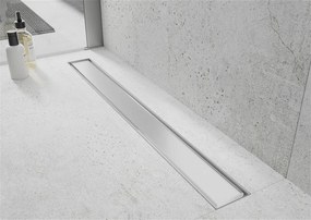 Mexen Flat nerezový sprchový žlab 80 cm vzor bílé sklo, 1027080-15