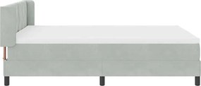 Postel s boxspringem s čelo Světle šedá 190 x 140 cm samet 3341516