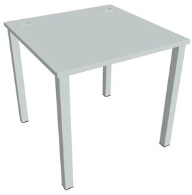 Stůl pracovní rovný 80 cm - Hobis Uni US 800 Dekor stolové desky: šedá, Barva nohou: Stříbrná