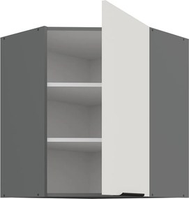 ARIA aw | horní kuchyňská skříňka 60x60 GN-72 1F (45°) rohová s policemi | 60x60 cm | antracit/bílá