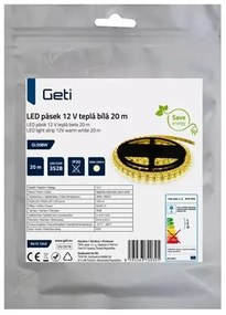 LED pásek 12V 3528 120LED/m IP20 max. 9.6W/m bílá teplá (cívka 20m) Geti