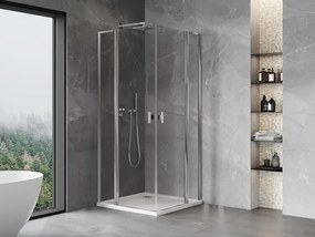 Mexen, Mexen Mist L Duo sklápěcí sprchový kout 105 x 105 cm, průhledný, chrom - 8A4L-105-105-01-00