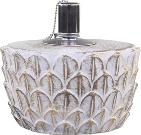 Bílo - zlatá antik olejová lampa Vittel - Ø 18*11 cm/ 90ml