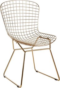 Kovová jídelní židle ve zlaté barvě District – Premier Housewares