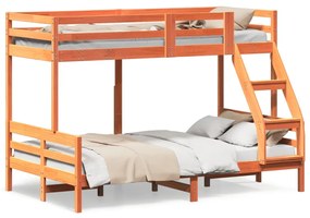 Patrová postel 80 x 200/120 x 200 cm voskově hnědá borové dřevo