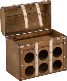 Box na víno truhla Antique z hnědého MDF – 42*21*37 cm