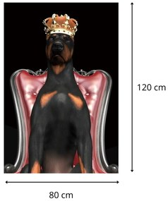 Obraz Dog in Crown 80x120 cm černý