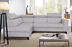 Casarredo - Komfort nábytek Rohová sedací souprava PRADIS rozkládací s úložným prostorem, levá, látky A1 | potah: gemma 11,barva: N4 ořech