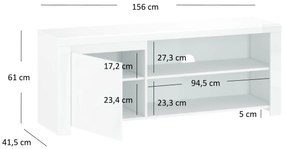 TV stolek/skříňka Leona (bílá lesklá). 1053012