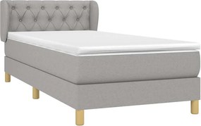 Box spring postel s matrací světle šedá 80 x 200 cm textil 3126997