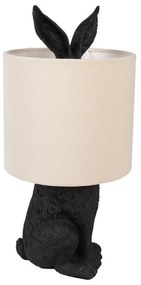 Černá stolní lampa králík s béžovým stínidlem Konijn – 20x43 cm
