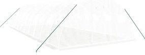 Skleník s ocelovým rámem bílý 40 m² 10 x 4 x 2 m 3188075