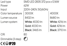 Černé závěsné světlo Redo 01-2891 FEBE/LED 62W