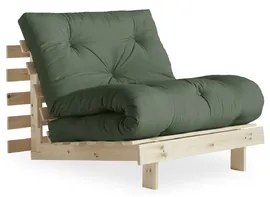 sofa ROOT by Karup - 90*200 cm raw (bezbarvé) + futon olive green 756