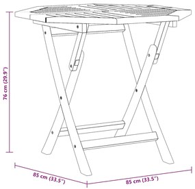 vidaXL Marketos Skládací zahradní stůl 85 x 85 x 76 cm masivní teakové dřevo