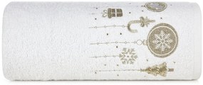 Bavlněný vánoční ručník bílý s vánočními ozdobami Šírka: 50 cm | Dĺžka: 90 cm