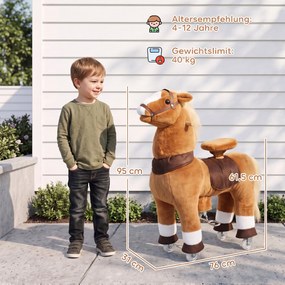 AIYAPLAY dětský jezdecký kůň na kolečkách, 95 cm, do 40 kg