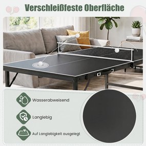 Costway Skládací stůl na stolní tenis se sítí a 2 pálkami a míčky Mini na stolní