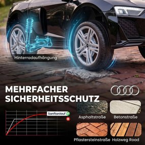 AIYAPLAY Dětské elektrické auto 12V Dětské auto s dálkovým ovládáním Lithium-akumulátor 2 motory Plynulý start Zadní odpružení Černá