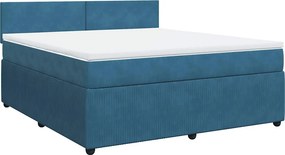 Box spring postel s matrací modrá 180 x 200 cm samet 3287804