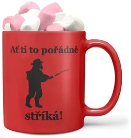 Hrnek Ať ti to střiká – červený (Náplň hrníčku: Marshmallow)