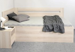 Rohová postel Richardo 120x200 s úložným prostorem a roštem, levá