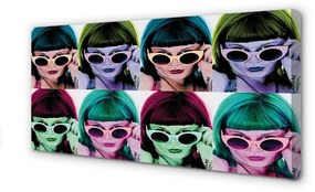 Obrazy na plátně Ženského vlasy barevné brýle 125x50 cm