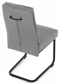 Jídelní židle světle šedá látka nohy černý kov DCL-P3107 SIL2