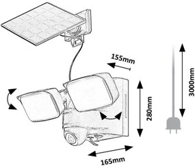 Rabalux 77091 - LED Solární nástěnné svítidlo LESZNO 2xLED/5W/3,7V IP54 černá