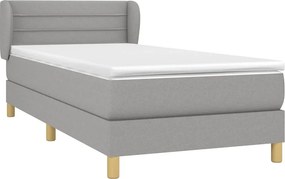 Box spring postel s matrací světle šedý 100 x 200 cm textil 3126861