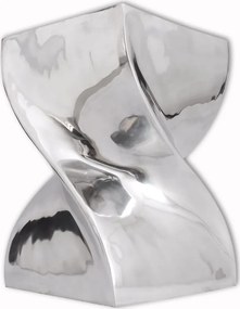 vidaXL Stolička / odkládací stolek, kroucený tvar, hliníkový stříbrný [243507]