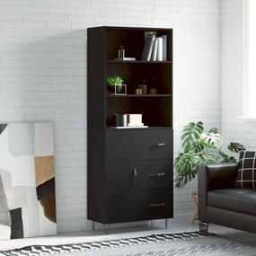 Skříň highboard černá 69,5 x 34 x 180 cm kompozitní dřevo