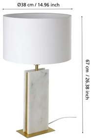 Eglo 390409 - Stolní lampa BELESAR 1xE27/40W/230V bílá