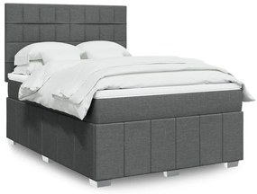 Box spring postel s matrací tmavě šedá 140x200 cm textil 3293992