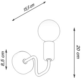 Nástěnné svítidlo Vector 1, černé tělo svítidla