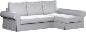 Potah na pohovku IKEA Backabro rozkládací se šezlongem barva bílá látka pletený vzor