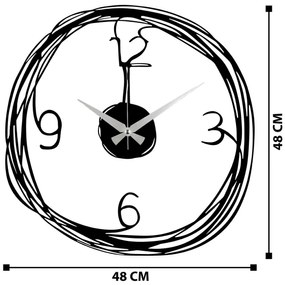 Nástěnné hodiny 48 cm 1xAA černá