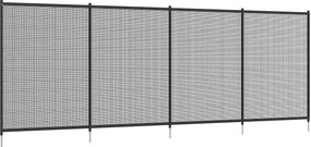 Outsunny Zahradní plot do jezírka, 365 x 126 cm, sada 4 dekorativních plotů kolem bazénu s možností nožního opření pro terasu, balkon, síťovaný, černý