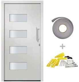 Vchodové dveře hliník a PVC bílé 100 x 200 cm - Default Title