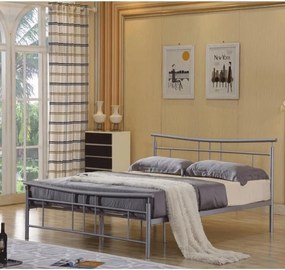 Postel s roštem, stříbrný kov, 160x200, DORADO NEW Kondela 0000352189