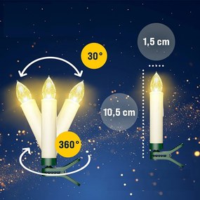 Monzana Svíčky na vánoční stromeček CANDLE, 20ks, 10,5cm, teplá bílá