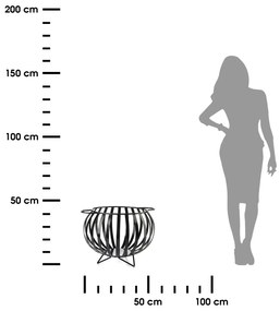 Kovový koš na dřevo Globe1, 46x35 cm, černá