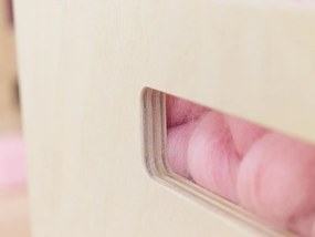 Benlemi Úložný dřevěný box BOKS do regálu s úchytkou z lana Zvolte barvu: Transparentní vosková lazura matná