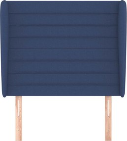 Čelo postele typu ušák modré 93x23x118/128 cm textil 3118084