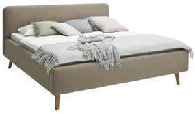 Čalouněná postel taupe 160 x 200 cm šedohnědá MUZZA