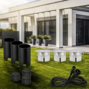 BRI 3917032 CONNECT TO SHINE prodlužovací sada Tilia 3ks LED zapuštěných svítidel do země, IP67 - BRILONER