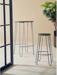 Šedá/v tmavě přírodní barvě barová stolička z jilmového dřeva (výška sedáku 75 cm) District – Premier Housewares