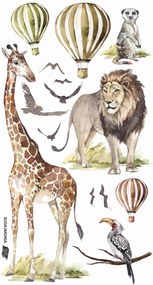 Savanna - lev, žirafa
