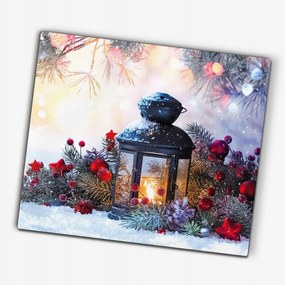 Vánoční prkénko na krájení a servírování jídel 60x52 cm Vzor Lampion