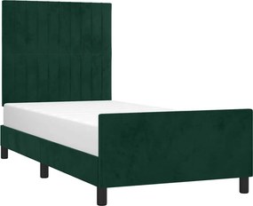 Rám postele bez matrace tmavě zelená 90 x 200 cm samet 3125858